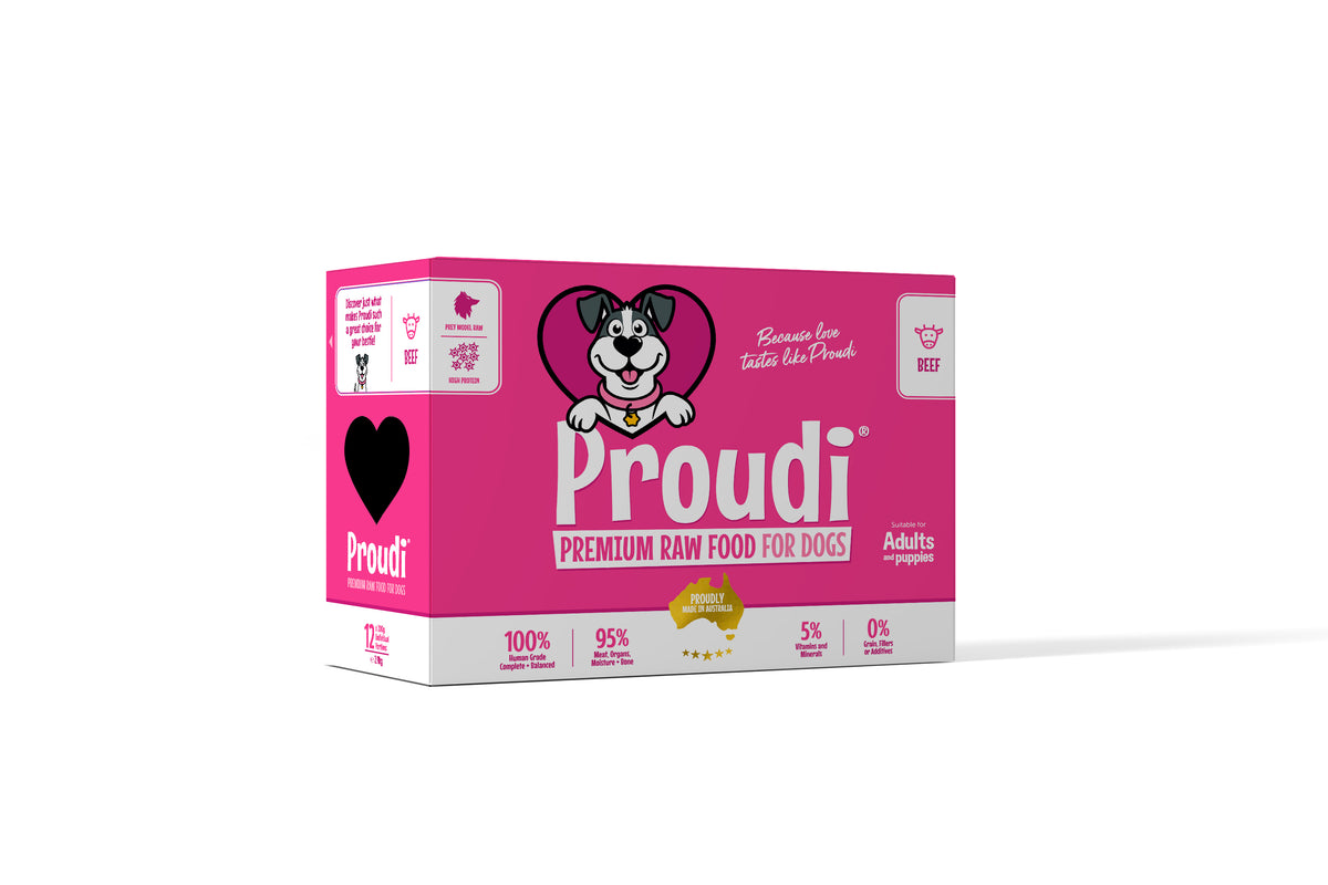 Proudi Beef for Dogs 2.4kg – Tails Pet Centre