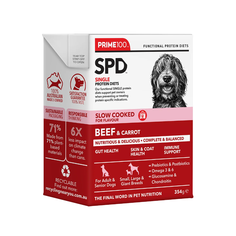 Prime SPD Slow Cooked Beef and Carrot – Tails Pet Centre